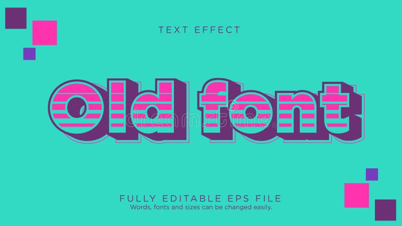 Old School Retro Text Effect Font Type Stock Illustration ...