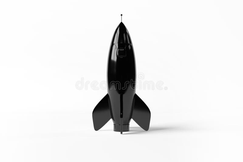 Old School Style Rocket Isolated on White 3D Rendering Stock ...