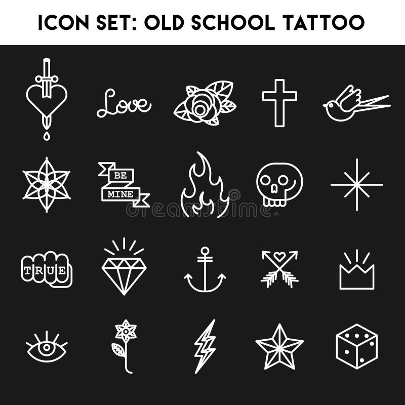 Old school tattoo icons stock vector. Illustration of blood - 54048596