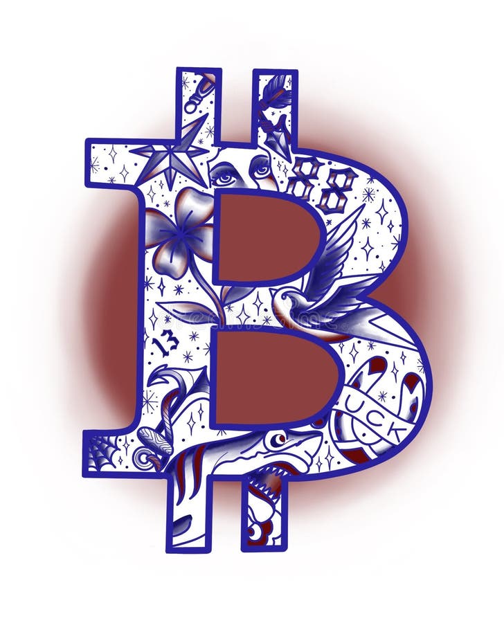 Bitcoin symbol stock illustration. Illustration of tattoos - 261161054