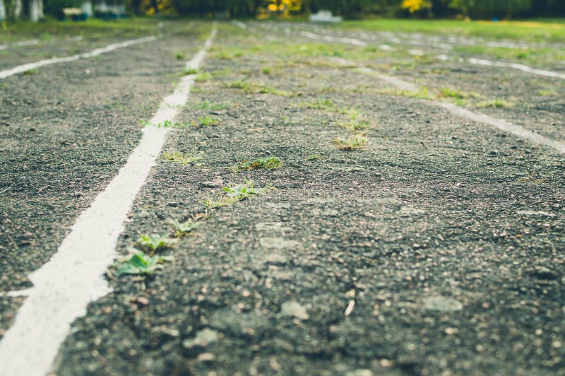 The Old School Track for Running, Jogging Stock Image - Image of field ...