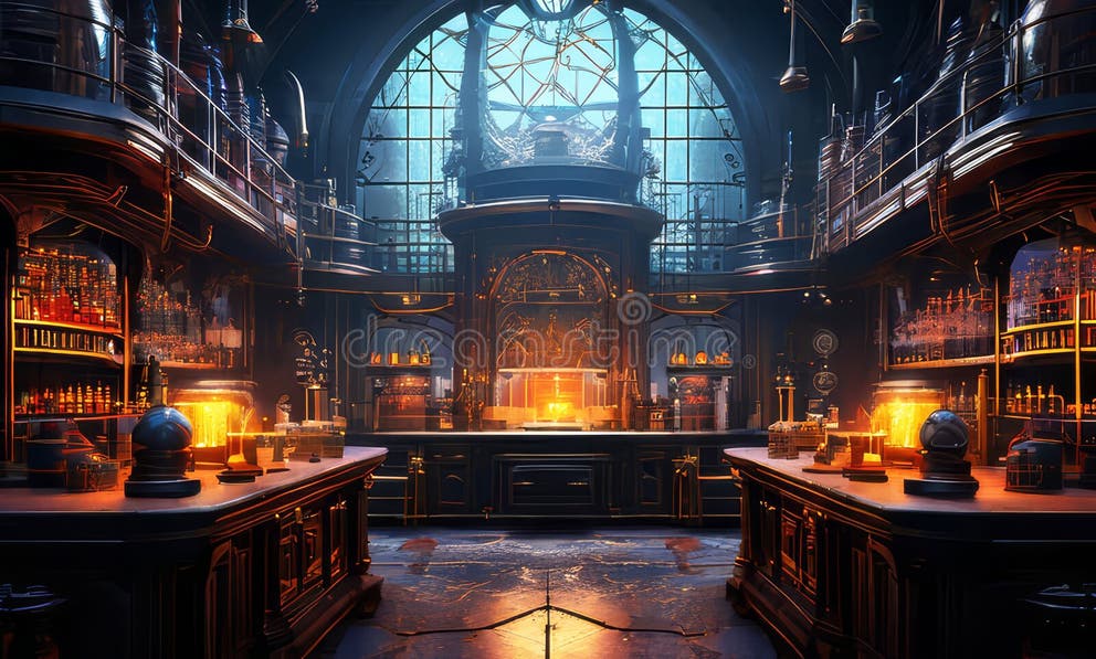 Old Science Lab with Chemical Reagents and Burner Stock Photo - Image ...