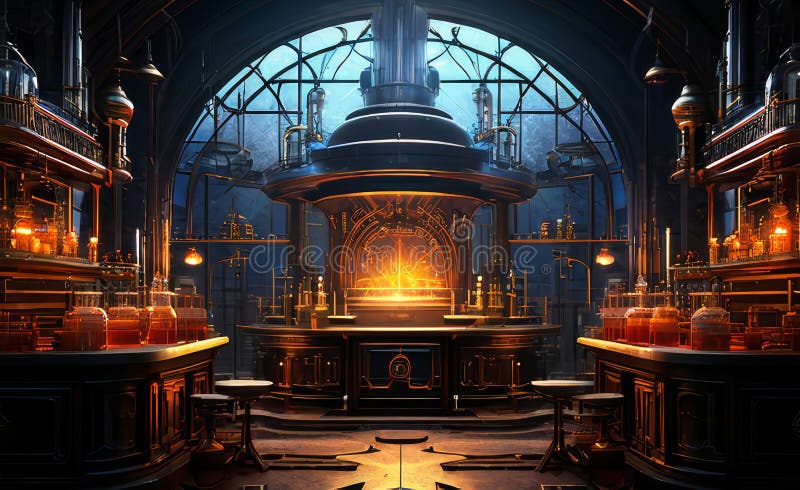 Old Science Lab with Chemical Reagents and Burner Stock Photo - Image ...