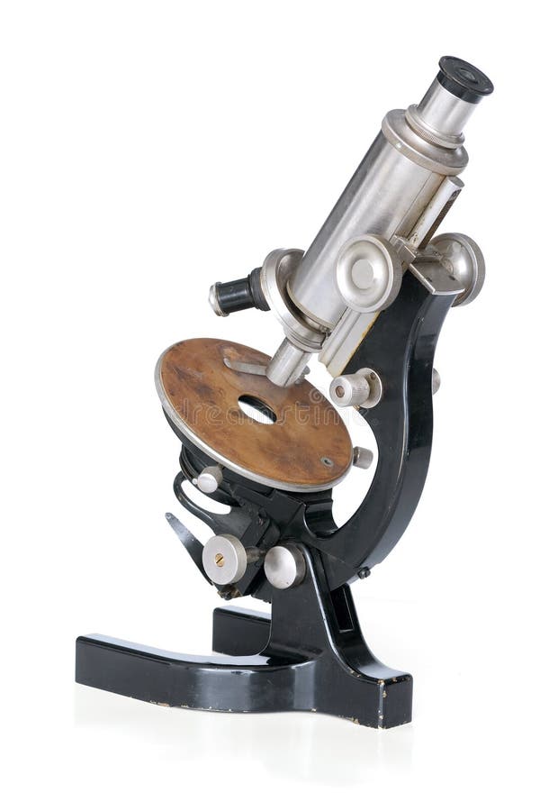 Old Optical Microscope Isolated Stock Image - Image of extreme ...