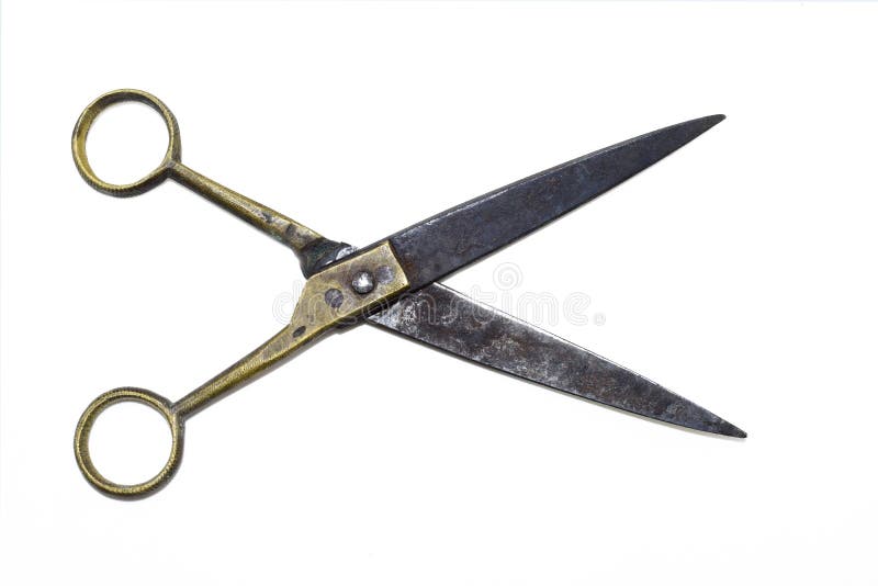 The Old Scissors are Separated Stock Image - Image of hairdressing ...