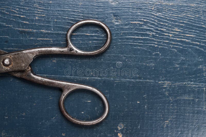 Old Scissors on the Wooden Background Stock Image - Image of texture ...