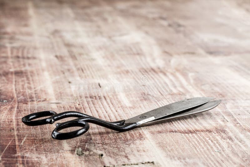 Old Scissors on a Wooden Background Stock Image - Image of dressmaking ...