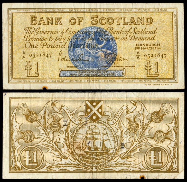 Old scottish bank note stock image. Image of bank, money - 7815525