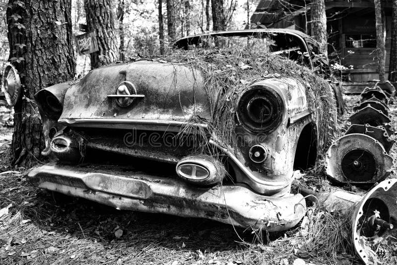 Old Scrap Car stock image. Image of steel, forgotten - 174954423