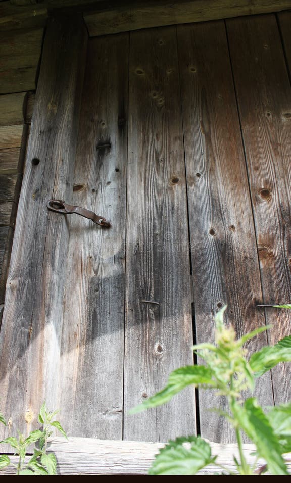 Old Scrappy Doors, Black and White Image Stock Photo - Image of exit ...