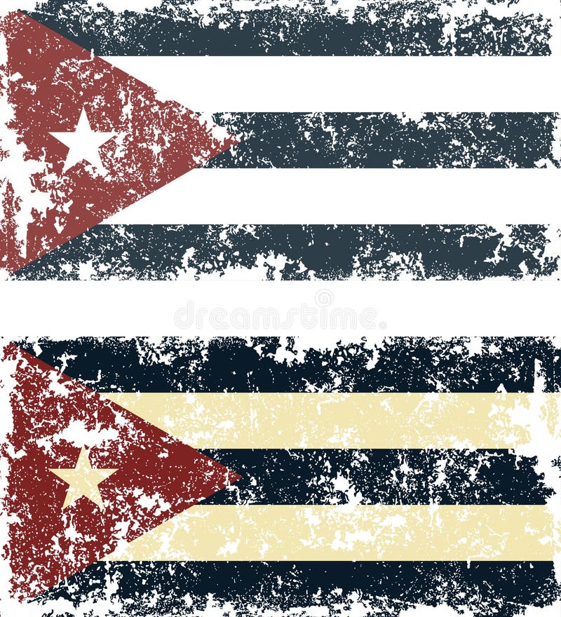 Vector Illustration of Old Scratched Flags of Cuba Stock Vector ...