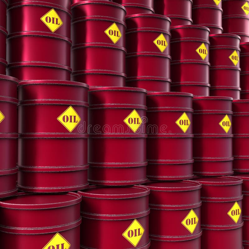 Old Scratched Red Oil Drums. Stock Illustration - Illustration of ...