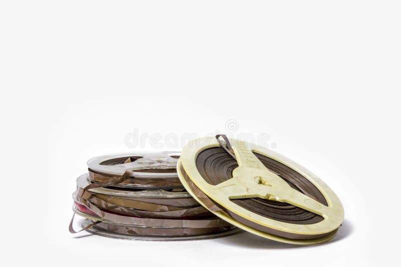 Old Scratched Reel Music Tape Isolated on White Background Stock Image ...