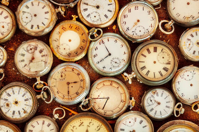 Old Scratched and Run Down Pocket Watches Stock Photo - Image of grunge ...