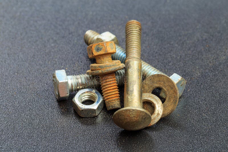 Old Rivets on Black Metal Plate Grunge Background Stock Image - Image ...