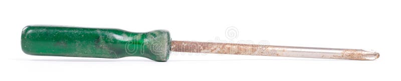 Old Screwdriver Isolated on White Stock Image - Image of construction ...