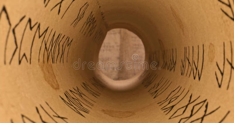 Old Scribe Library. Retro Futhpak Scrolls Stacked on a Pile Stock ...