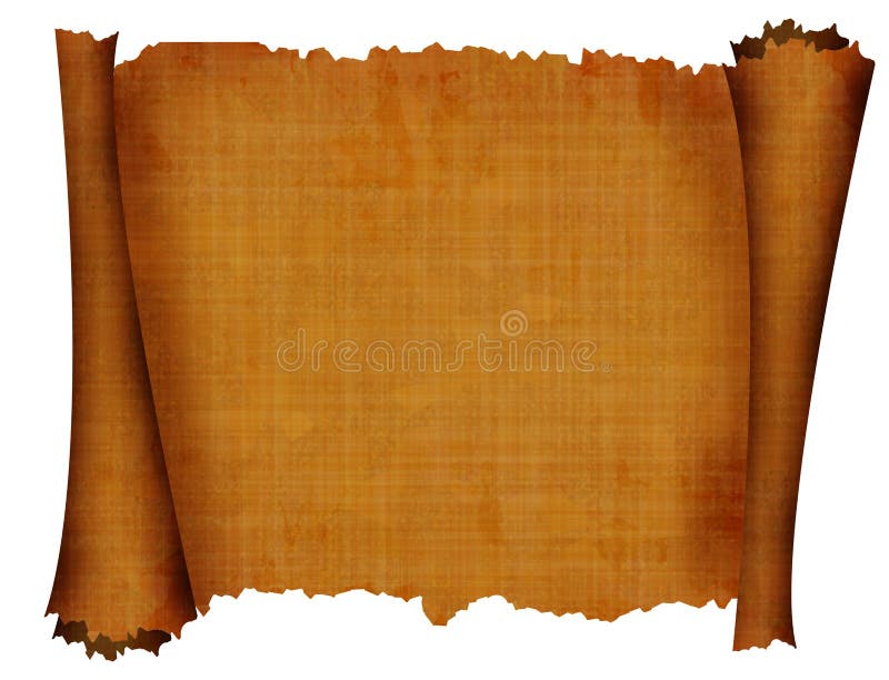 Ancient Paper Scroll Horizontal View Stock Illustration - Illustration ...