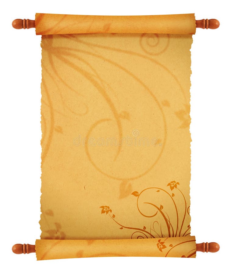 3d scroll of old parchment stock illustration. Illustration of aztec ...