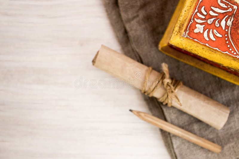 Old scroll on burlap stock photo. Image of scroll, hessian - 101920182