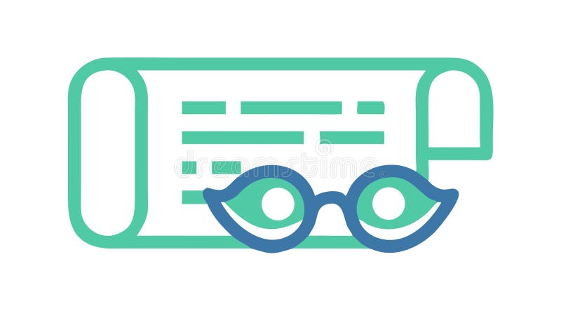 Old Scroll Document with Reading Glasses Icon for Knowledge, Vector ...