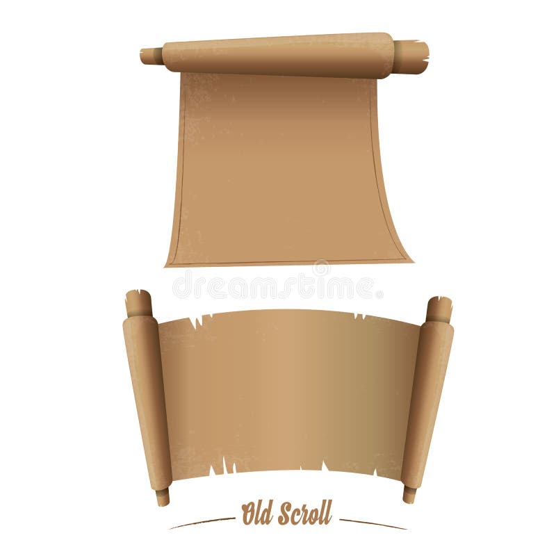 Old Scroll Paper on White. Vintage Paper Stock Vector - Illustration of ...