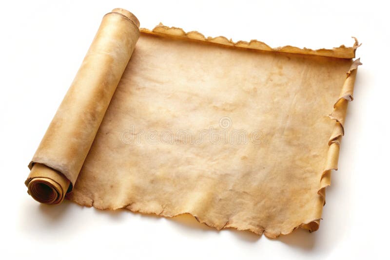 Old Scroll Parchment or Paper Isolated on White Stock Illustration ...
