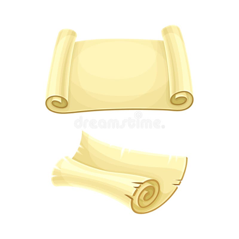 Old Scroll or Roll of Papyrus, Parchment or Paper Containing Writing ...