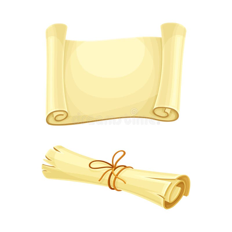 Old Scroll or Roll of Papyrus, Parchment or Paper Containing Writing ...