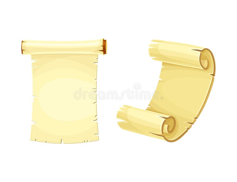 Old Scroll or Roll of Papyrus, Parchment or Paper Containing Writing ...