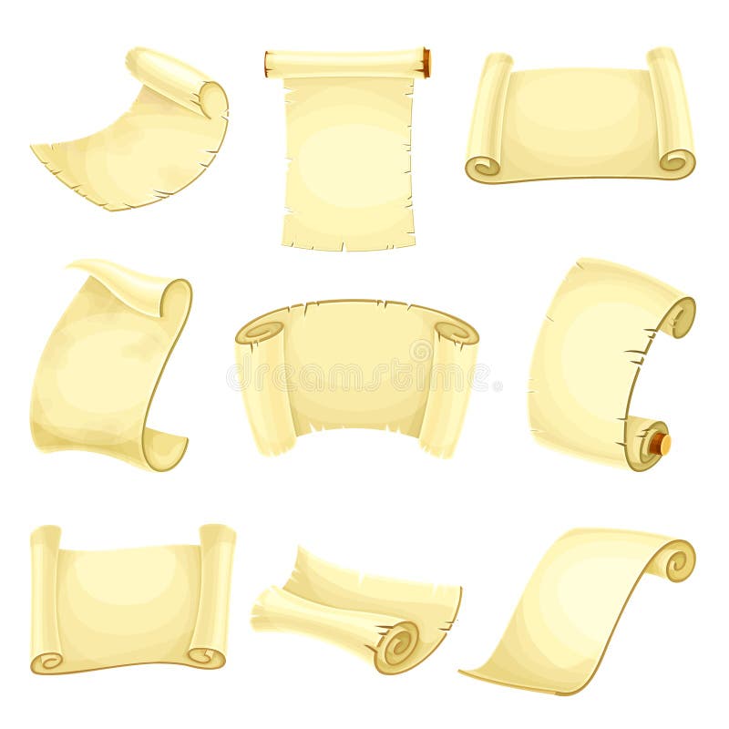 Old Scroll or Roll of Papyrus, Parchment or Paper Containing Writing ...