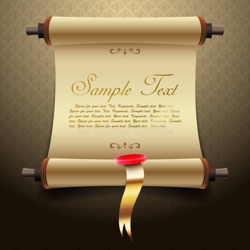Old Scroll. Vector Illustration Stock Vector - Illustration of abstract ...