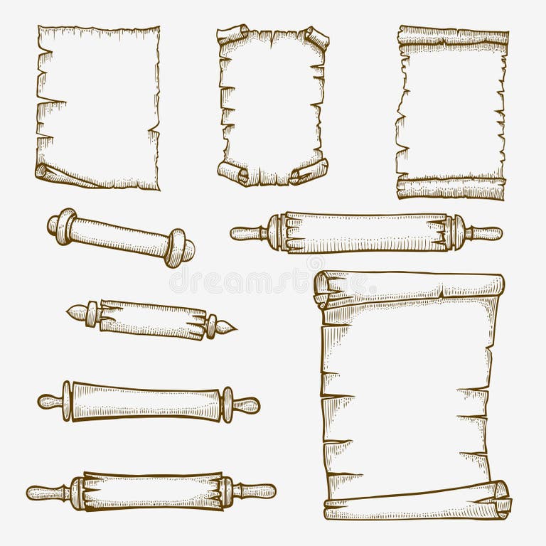 Document Scroll Engraving Stock Illustrations – 991 Document Scroll ...