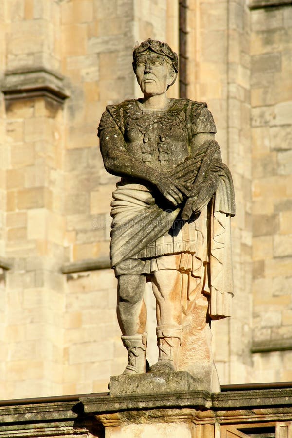 Old Sculpture of Julius Caesar at the Roman Baths of Bath Stock Photo ...