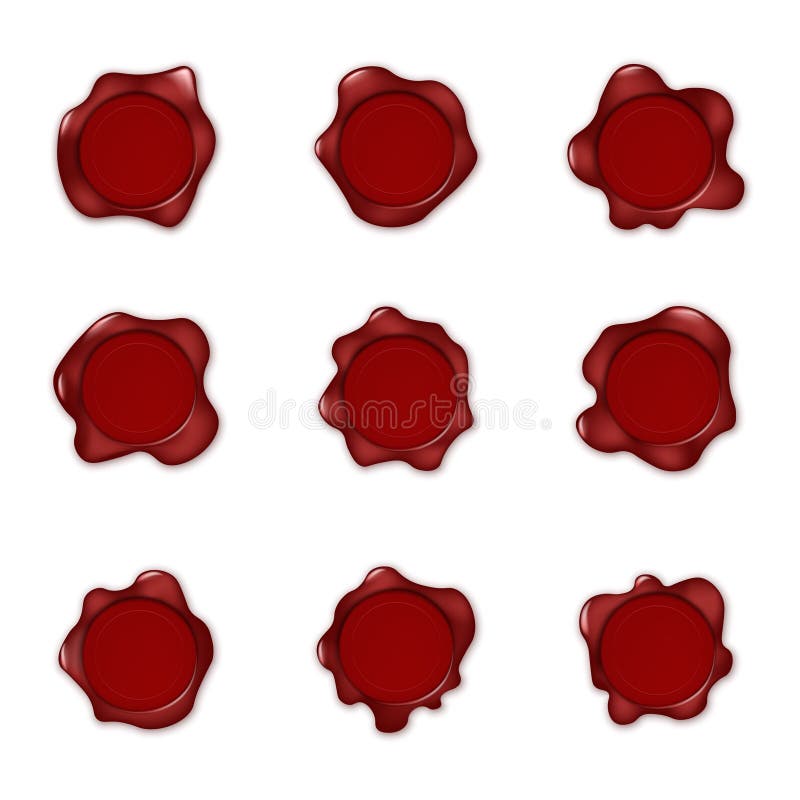 Old Seal Wax Stamps. Stamps for Certificate and Document Stock Vector ...