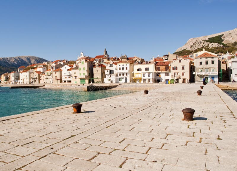 Old Seaside Town of Baska (Krk) Stock Photo - Image of croatia, dock ...