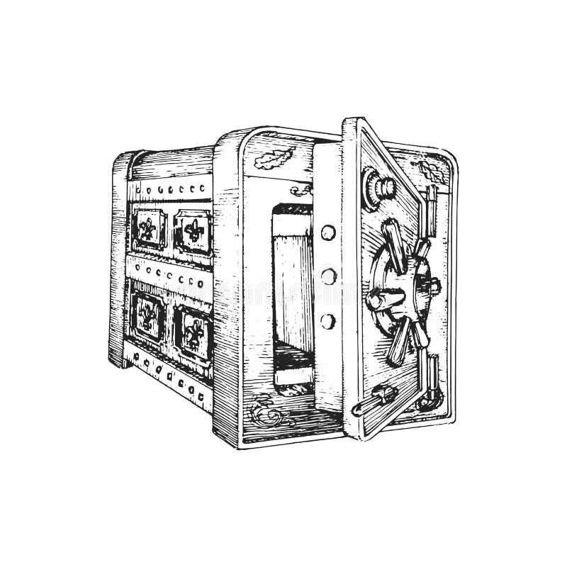Old Security Metal Safe, Illustration in Vector Stock Vector ...