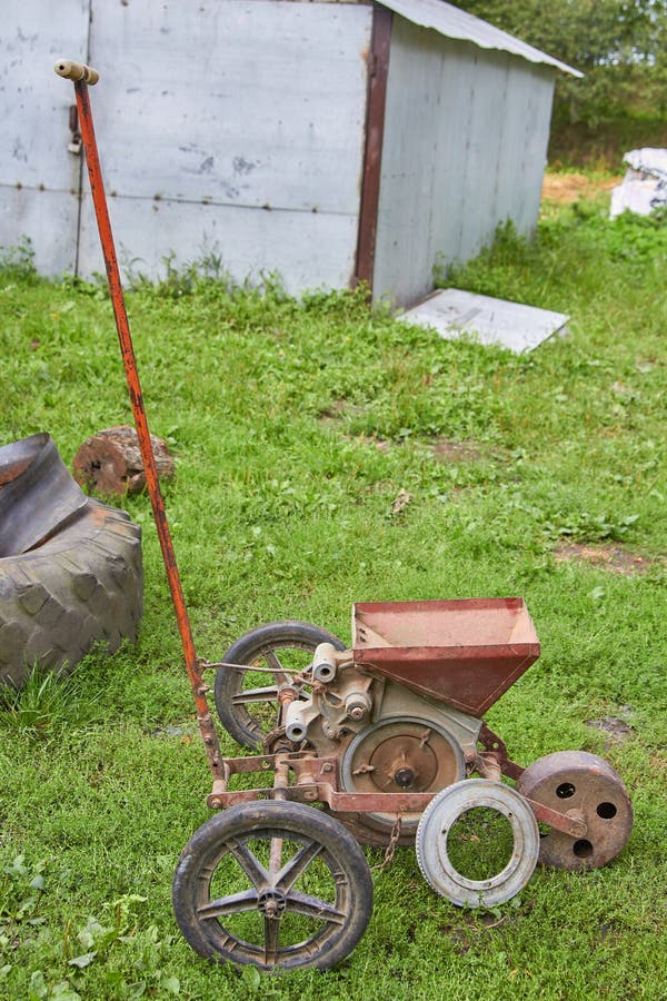 Old Seeder, a Rusty Hand Planter for Beets Stock Image - Image of plow ...