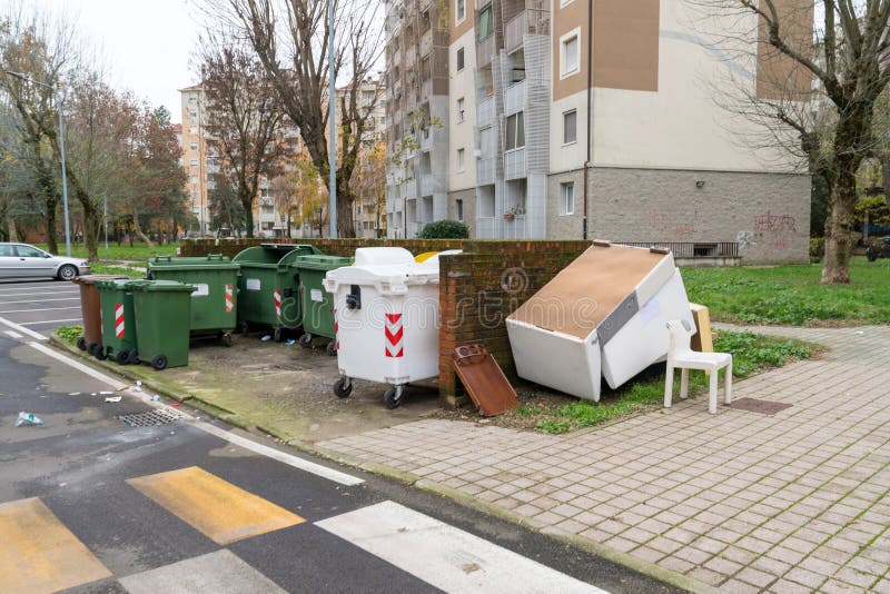 Selective Waste Collection Bins Editorial Photography - Image of ...