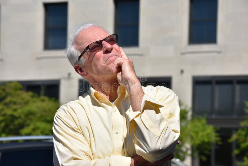 Old Senior Man Decision Making Stock Image - Image of citizen, thinking ...