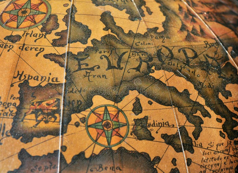 Old sepia Europe map stock photo. Image of dirty, history - 28628322