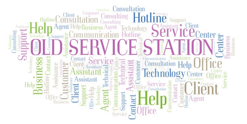 Old Service Station Word Cloud. Stock Illustration - Illustration of ...