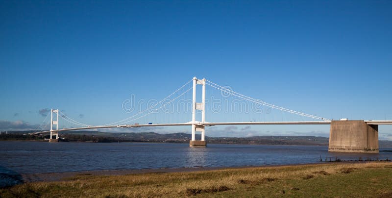 Old Severn Bridge Connecting Wales and England Stock Photo - Image of ...