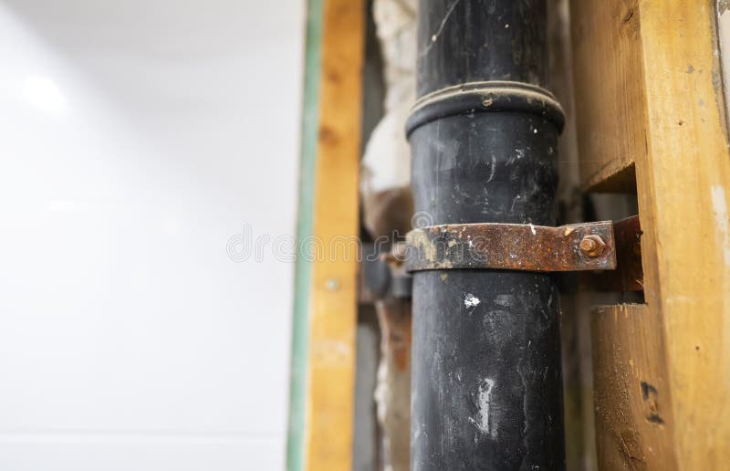 Old sewer stack stock image. Image of replacement, plastic - 369117089