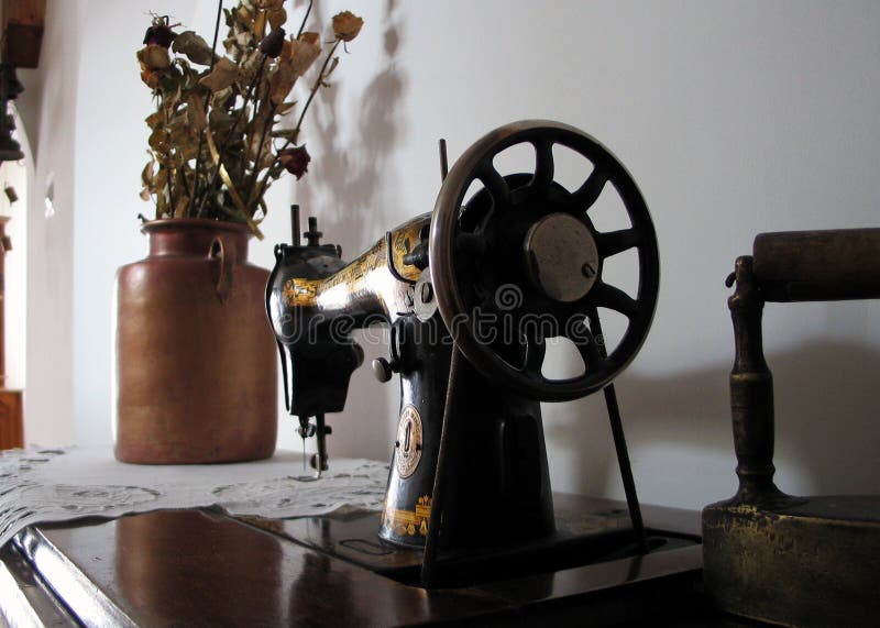 Old Sewing machine. stock image. Image of needle, table - 76581