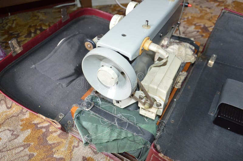 Old Sewing Machine for Sewing and Repairing Clothes Stock Image - Image ...