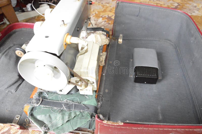 Old Sewing Machine for Sewing and Repairing Clothes Stock Image - Image ...
