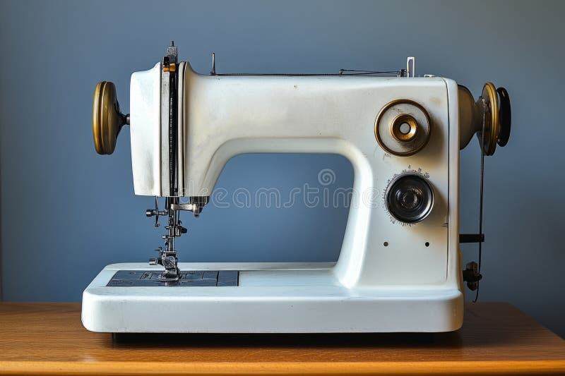 ?Old Sewing Machine Standing on a Table Stock Illustration ...