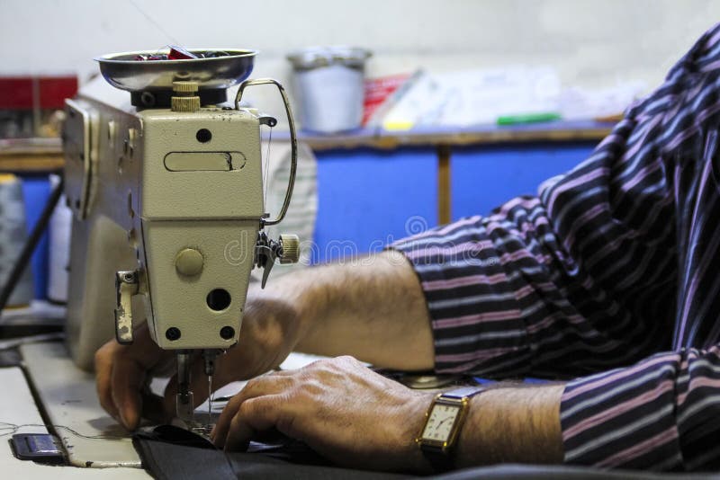 Old Sewing Machine and Tailor in Turkey Stock Photo - Image of ...