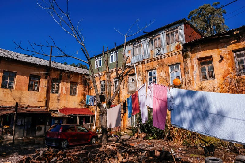 Old Shabby Houses in the Slum District Stock Image - Image of district ...
